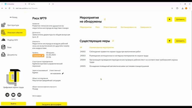 6.1 Реестр рисков - описание раздела