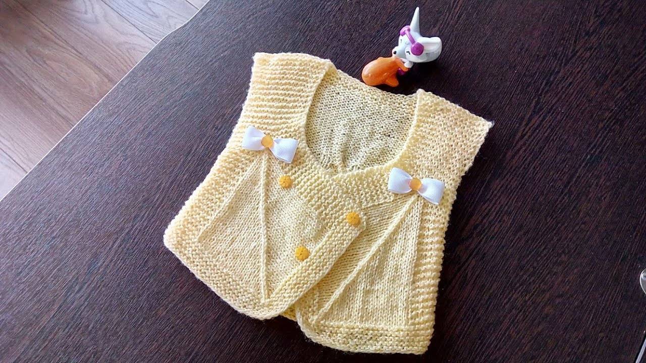 Жилетка для девочки из 1 мотка