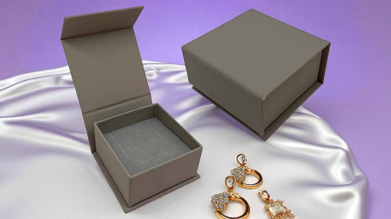 Упаковка на магните ювелирная универсальная Размер: 6.4 х 6.2 х 3.5 (Серый)