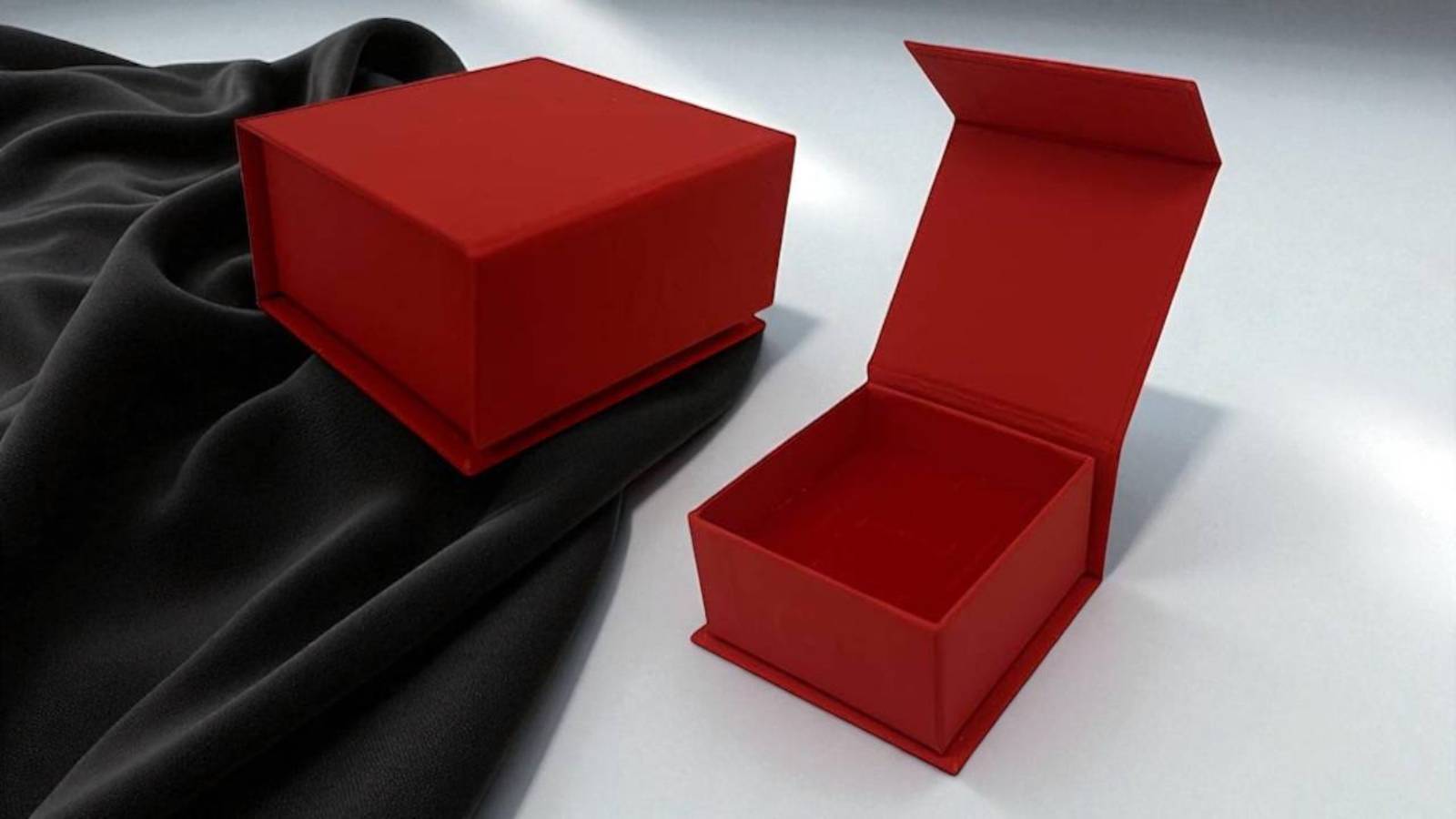 Упаковка на магните ювелирная универсальная Размер: 6.4 х 6.2 х 3.5 (Красный)