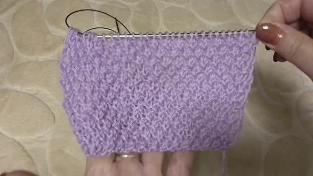 Узор спицами. Двойные рисинки.