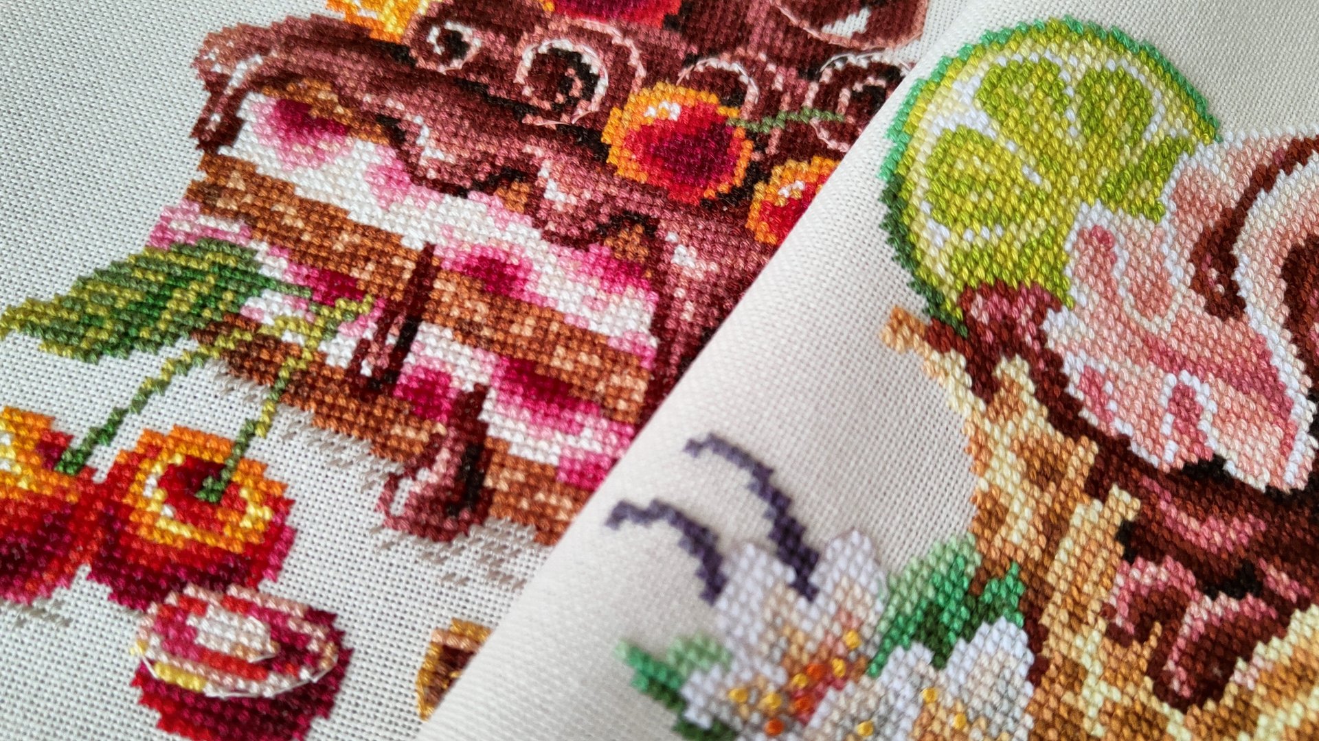 Летний вышивально-организационный влог. Финиш "Вишневый торт" от ЧИ.