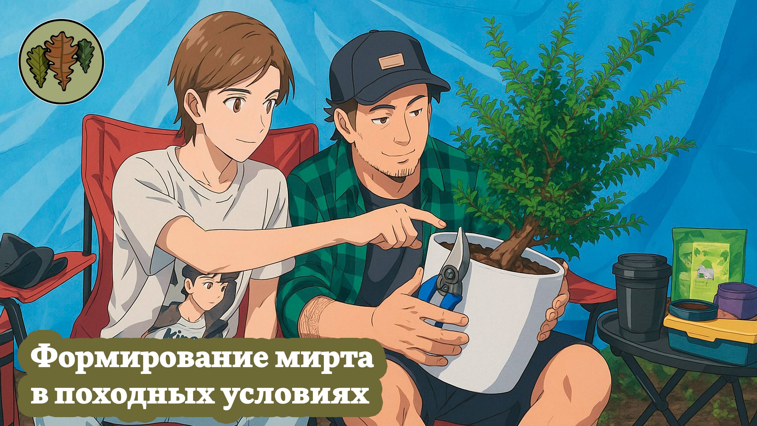 Формирование бонсай из мирта в походных условиях
