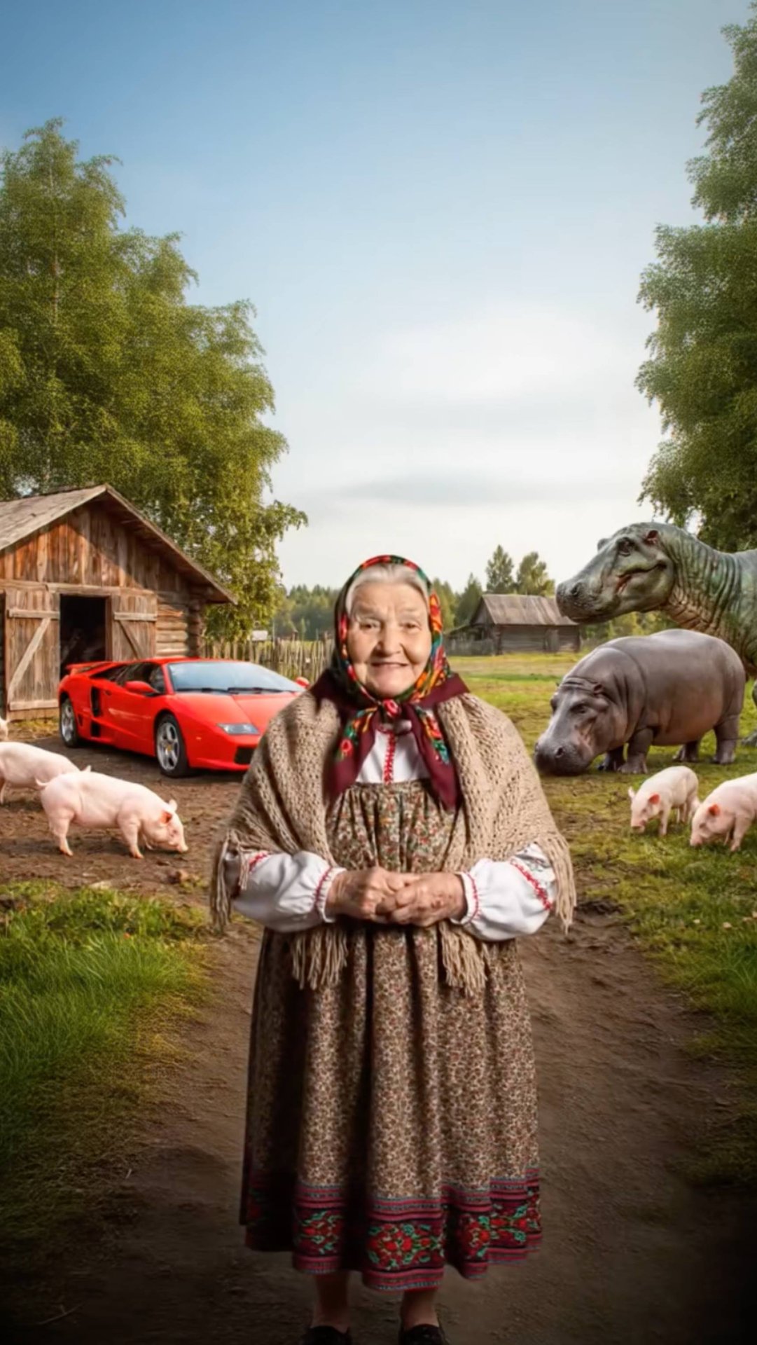 Бабка на ламбаргини дьябло