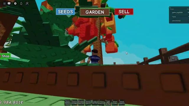 Роблокс (Вырасти сад) прохождение|посадил какао сладкое яблоко 🍏