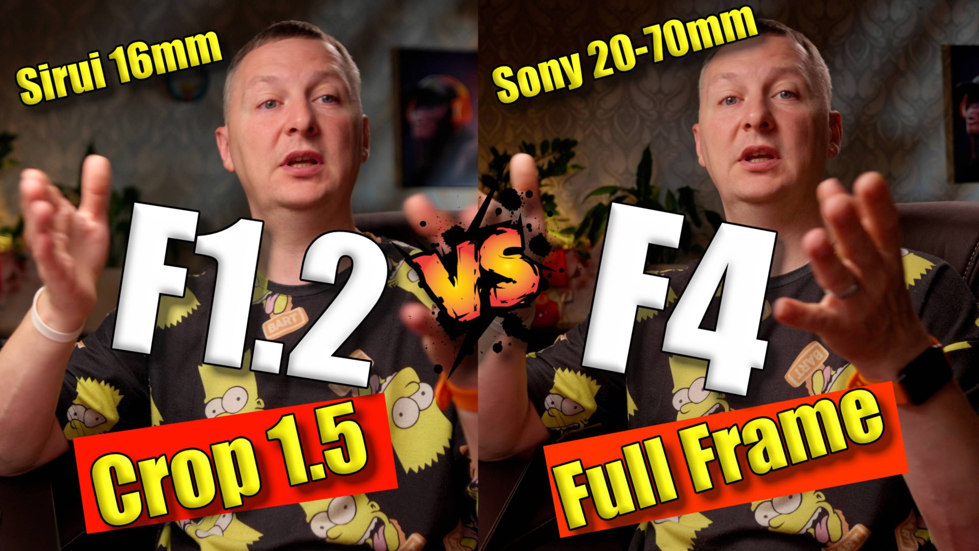 Sony 20-70mm f4 или F1.2 Sirui Sniper 16mm