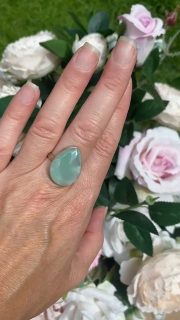 Кольцо с хризопразом