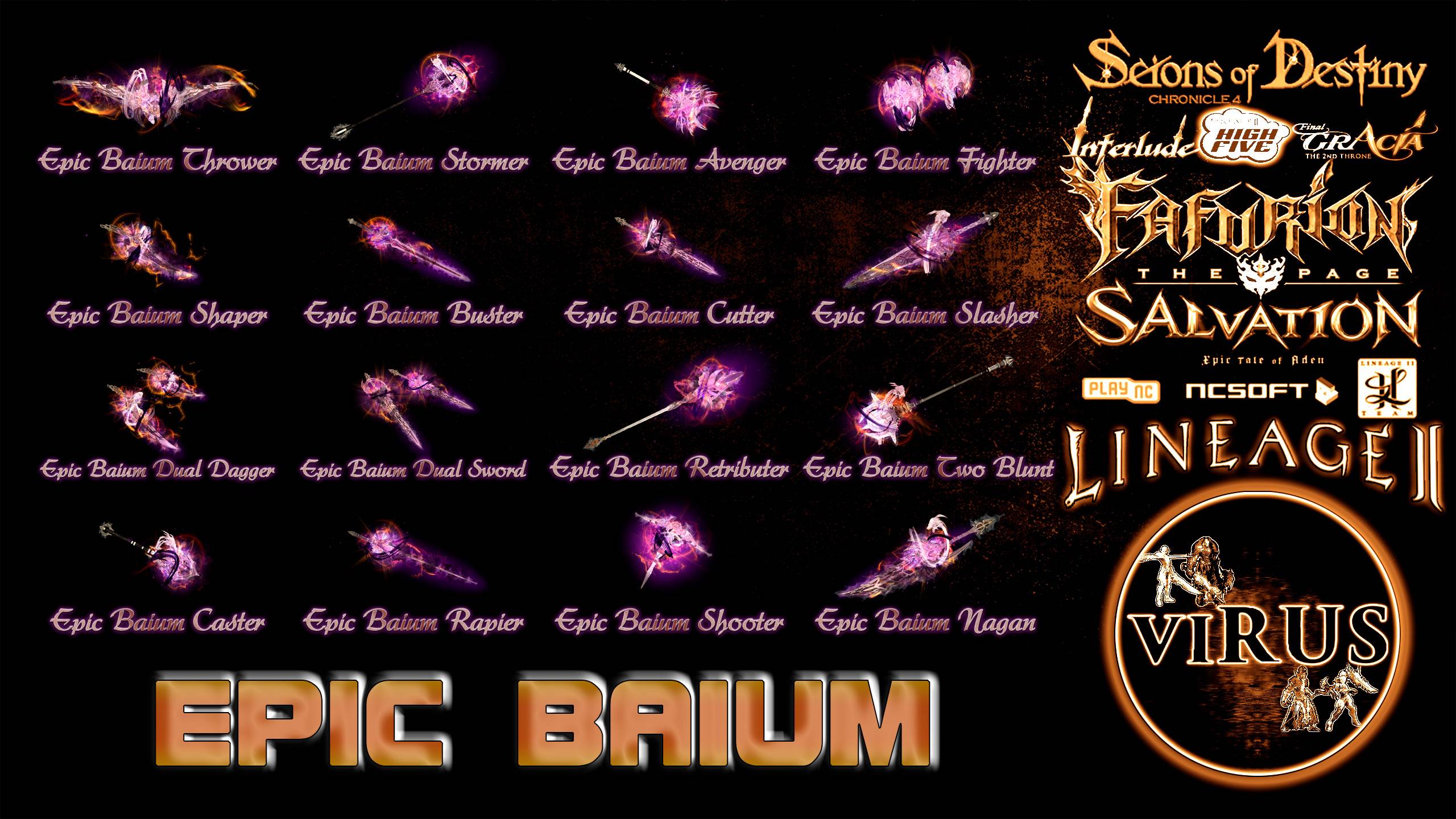 Full Set of Epic Baium Weapons. LINEAGE II. Any Chronicles ◄√i®uS►