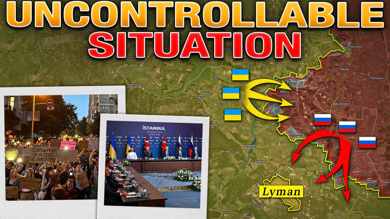 Round 3 of Negotiations💬Protests Spread Rapidly⚠️Fierce Battle for Lyman⚔️Military Summary 24.07.25