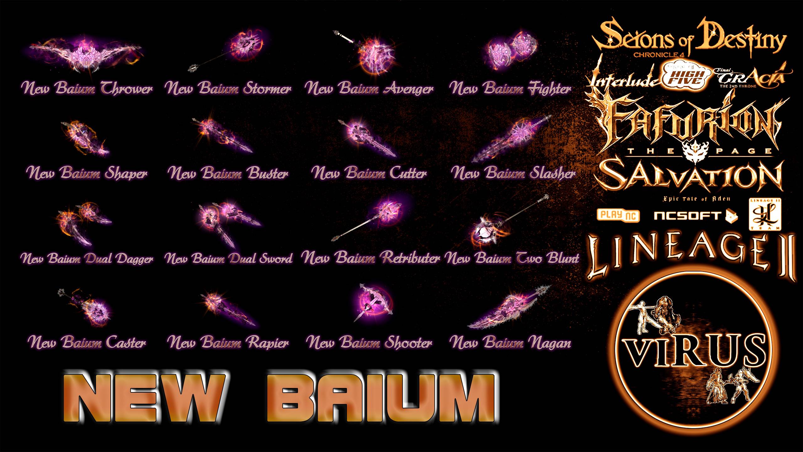 Full Set of New Baium Weapons. LINEAGE II. Any Chronicles ◄√i®uS►