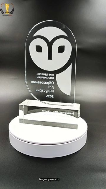 Награда из стекла арт. Сова из стекла