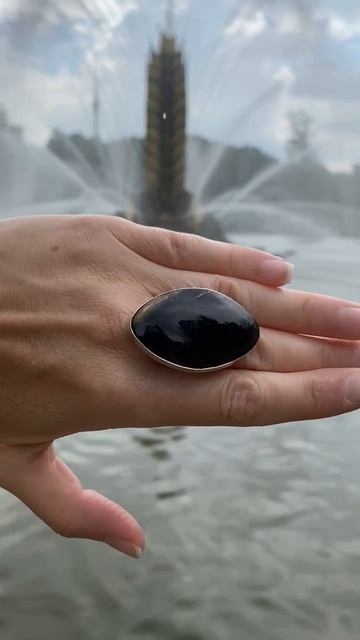 Кольцо с морионом "Глаз Ворона"