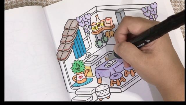 Color with Me # 1 Cozy Little Corner Coloring Book (ASMR) (Chill BGM)
