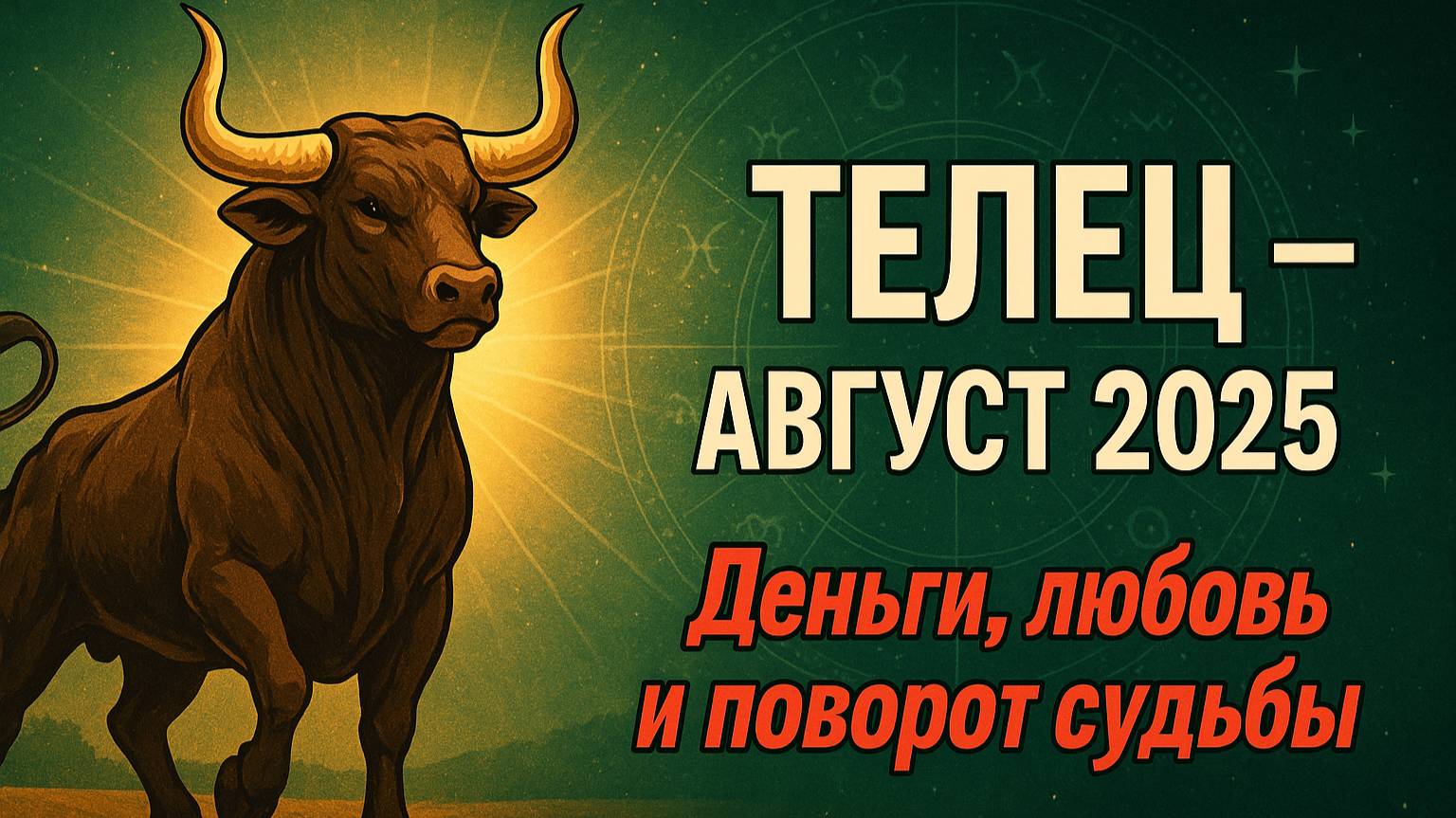 Телец — Гороскоп на август 2025! Деньги, любовь и поворот судьбы!