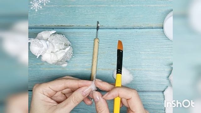 Мантия для ватной Снежной Королевы и украшение игрушки глиттером