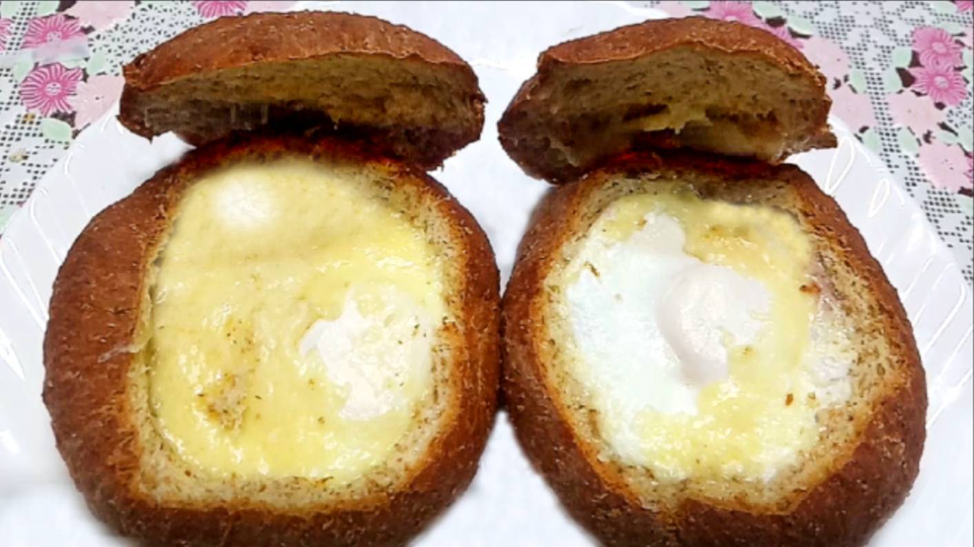 ЯИЧНИЦА в булочке из отрубей с ВЕТЧИНОЙ и СЫРОМ! Вкусный ЗАВТРАК!