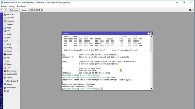 MikroTik Урок 25 – Как сбросить базу данных User Manager до значений по умолчанию (Хотспот)