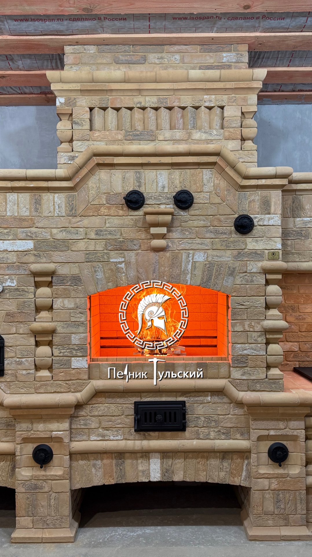 Барбекю комплекс из кирпича в Нео-Тульском стиле