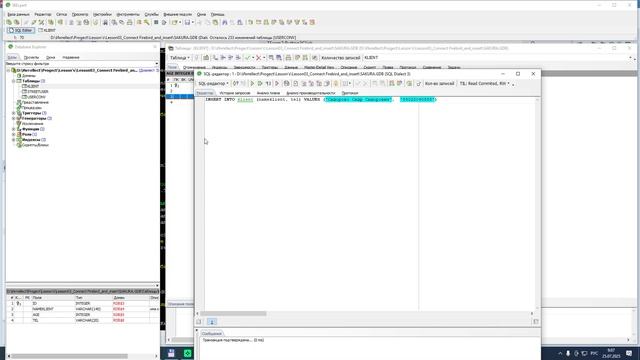 Lesson3 -Подключение к БД и Insert