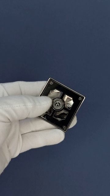 Кнопка декоративная квадрат темный никель (большая)_2 Артикул 00105