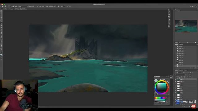 14 WALID FEGHALI Island Concept Art - Start To Finish - Digital Painting Tutorial