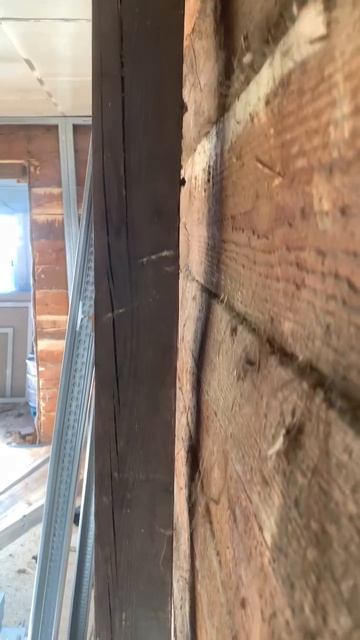 Выравниваем брусовую перегородку #shorts