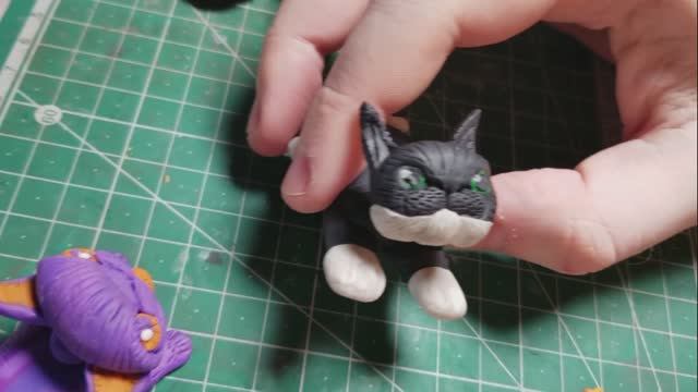 Как слепить кота максвелла в оригами из глины. #Максвелл #Кот #Оригами #Мем