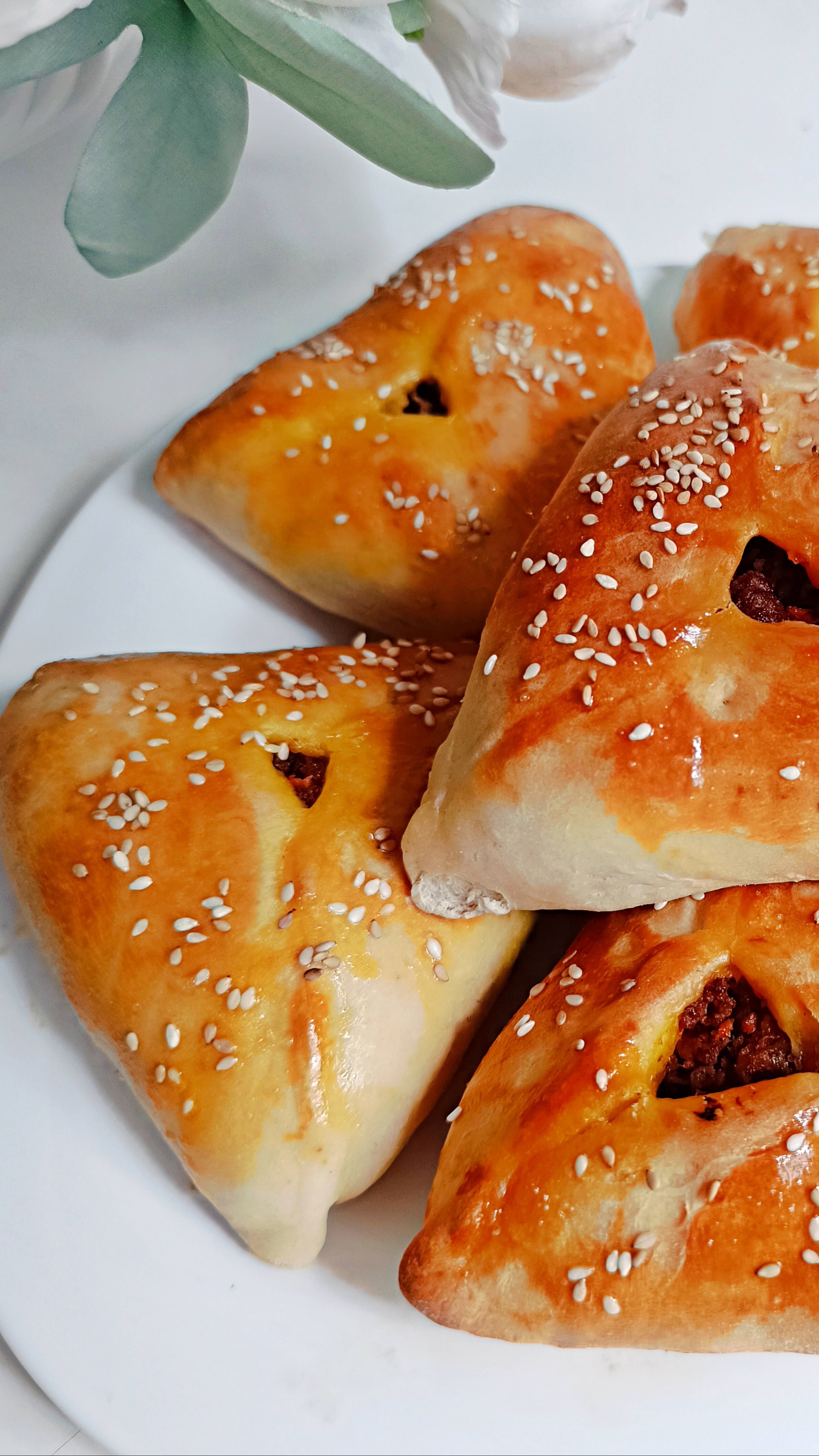 Пирожки-треугольники на кефире с фаршем/Бездрожжевая  выпечка/Домашняя выпечка