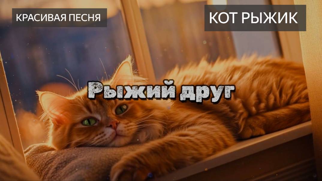 Рыжий друг. Песня. Хит. Кот Рыжик. Песня про кота. Нежная, красивая песня. Коты, кошки. Друзья. Стих