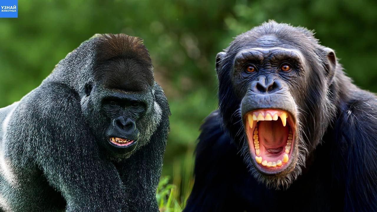 Шимпанзе против Горилл! Почему обезьяны начали нападать?