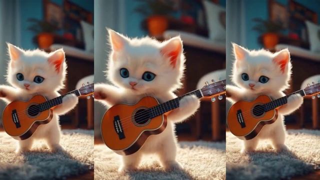 КОТЕНОК ИГРАЕТ НА ГИТАРЕ