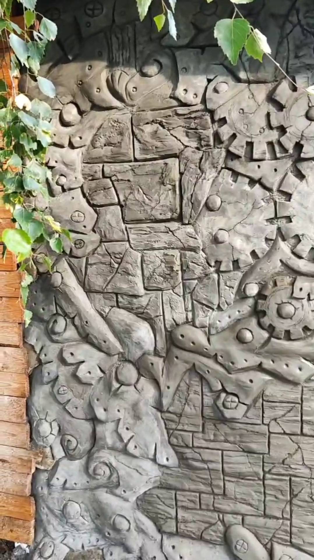 оформление стены дача. декоративная штукатурка. мастер Полевич Ольга #сказочнаямастерскаяколесникова