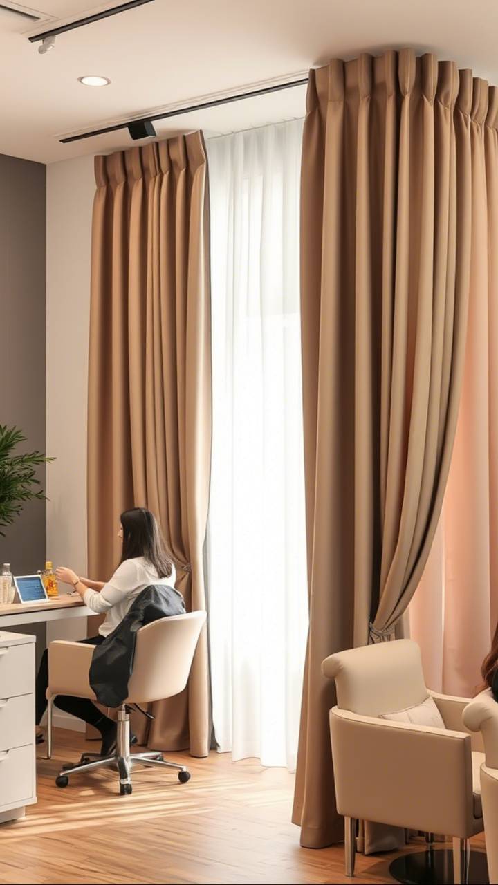 Зонирование с изюминкой: использование штор для деления пространства в современном офисе
