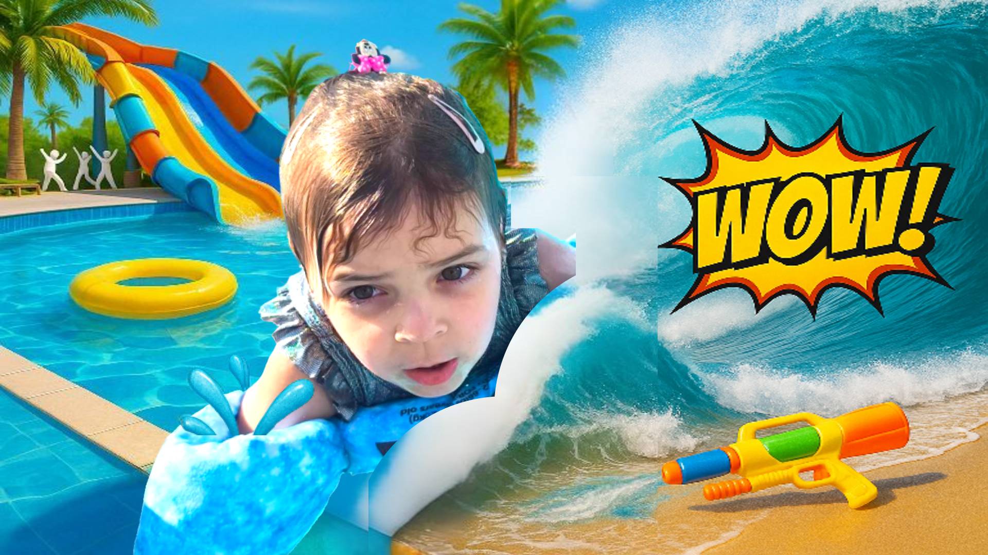 СБОРНИК ЛЕТНИЕ ПРИКЛЮЧЕНИЯ У МОРЯ! Бассейн Волны Горки Игры Лия Бум и папа веселятся Видео для детей