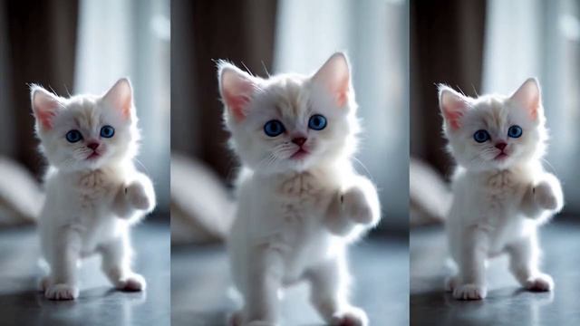 белый кот танцует