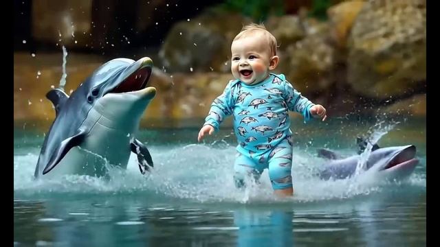 веселье с дельфином и мальчиком