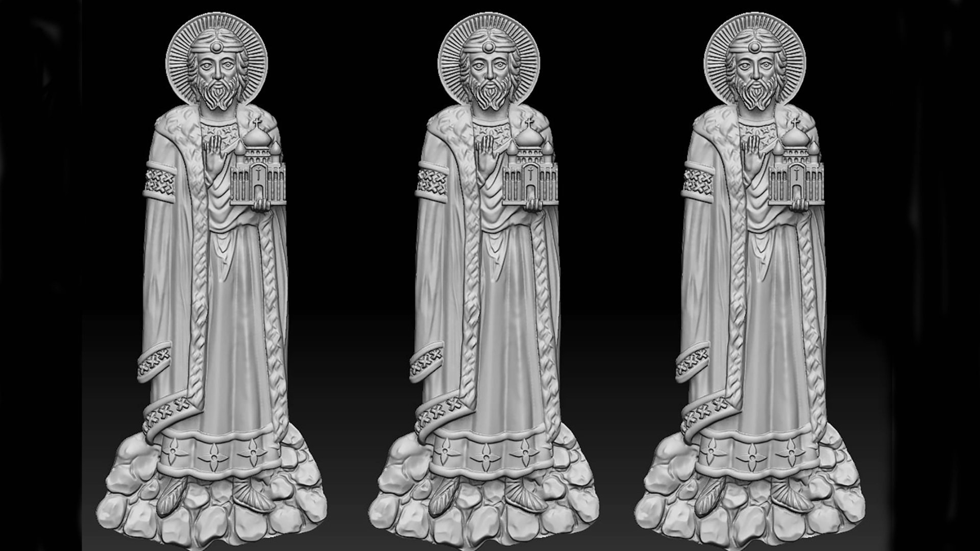 Барельеф 3-Д модель. Святой благоверный князь Владислав Сербский.