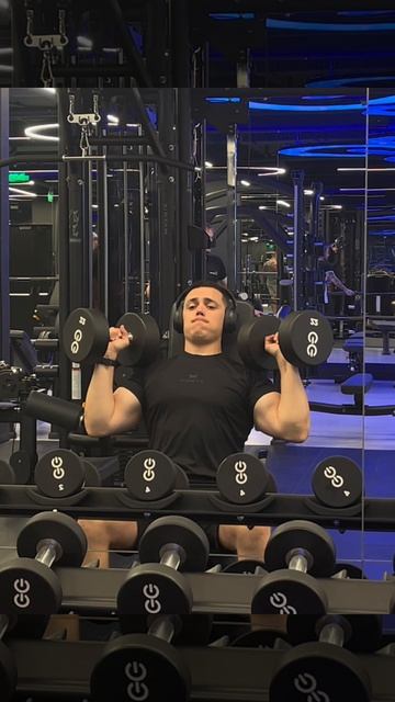 Фронтальный жим с гантелями