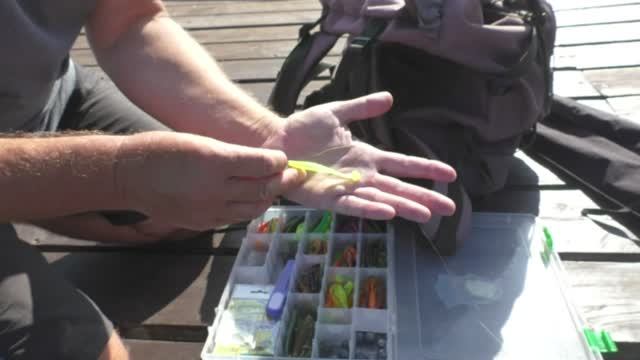 Вернулся на место, где ловил судака. Отводной поводок на реке