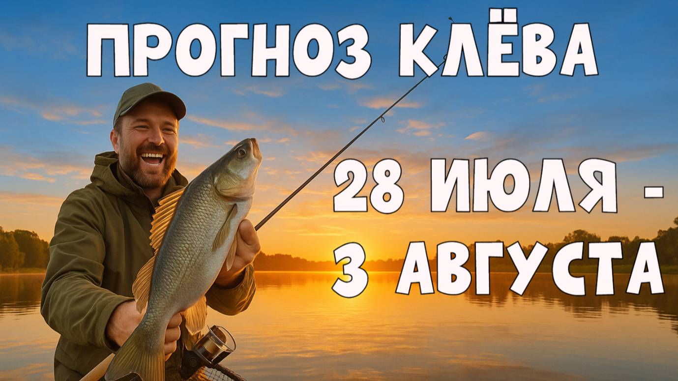 🎣 ПРОГНОЗ КЛЁВА РЫБЫ с 28 июля по 3 августа 2025 🐟 Когда и где лучше клюёт?