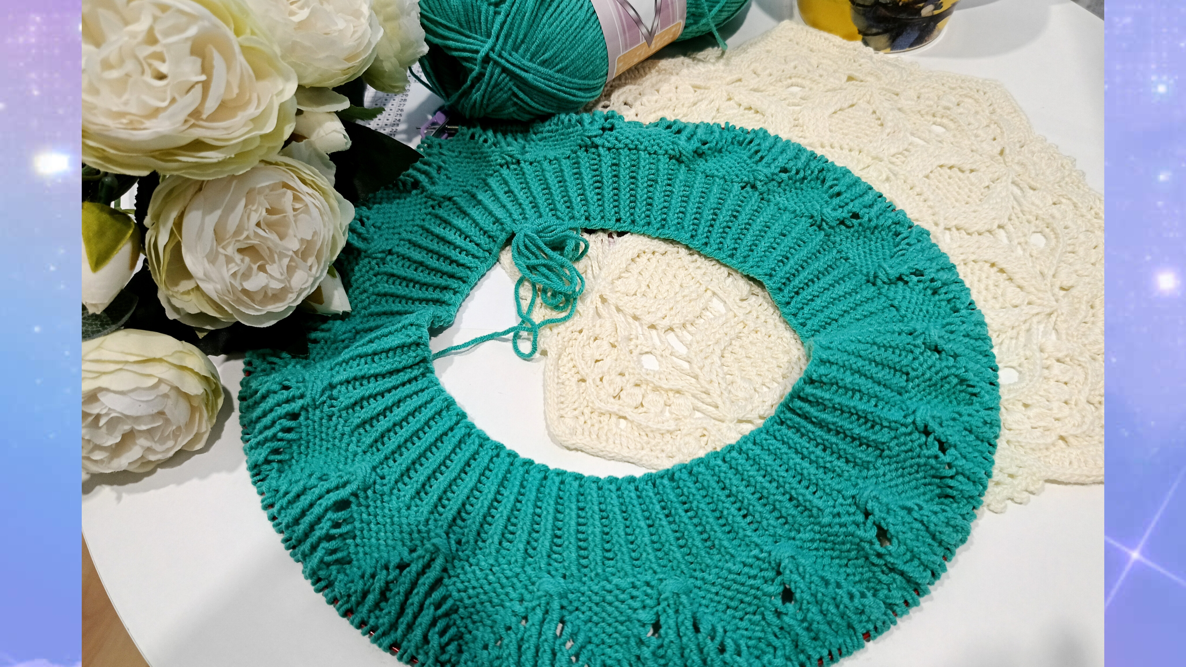 Вяжем кофточку с круглой кокеткой ❤️🔥 Попетельный МК кокетки (часть первая)