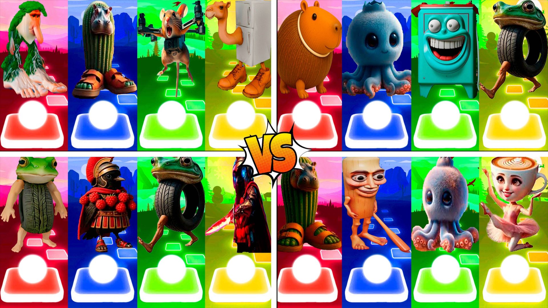 МЕГАМИКС БРР БРР ПАТАПИМ 🆚 ИЛЬ КАКТО ХИППОПОТАМО 🆚 ДРУГИЕ БРЕЙНРОТ МЕМЫ | Tiles Hop №77-80