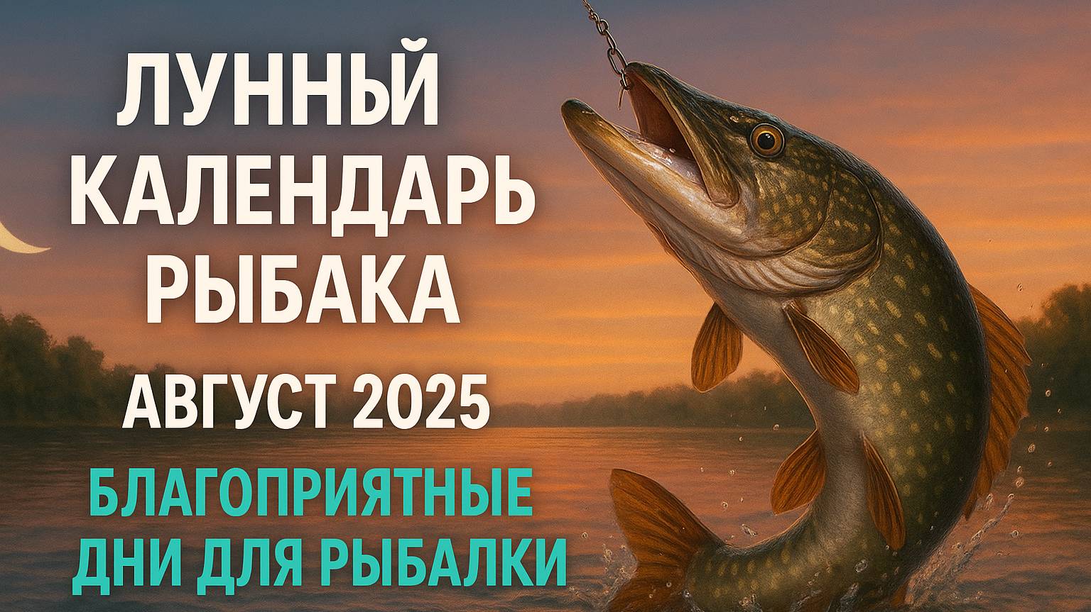 🎣 Лунный календарь рыбака на август 2025 | Благоприятные дни для клёва по лунным фазам