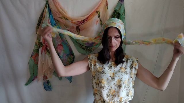 Тюрбан с широкими лямками в 1 слой Шёлк 100% шифон