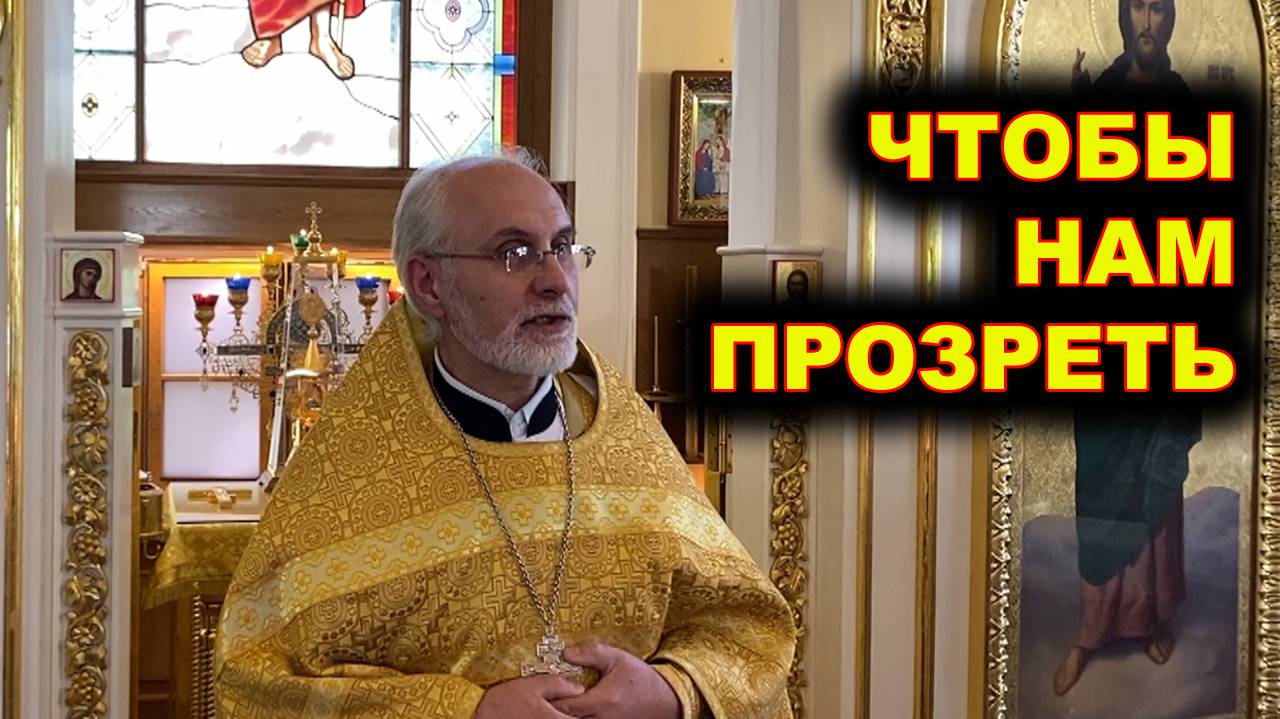 Чтобы нам прозреть. священник Алексей Чирсков.