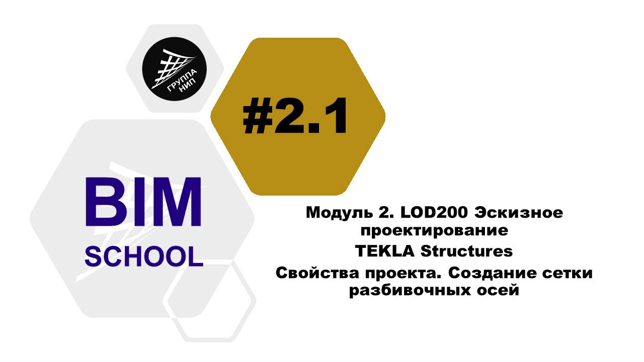 [BIM-SCHOOL 2020] 2.1 TEKLA Structures. Свойства проекта. Создание сетки разбивочных осей