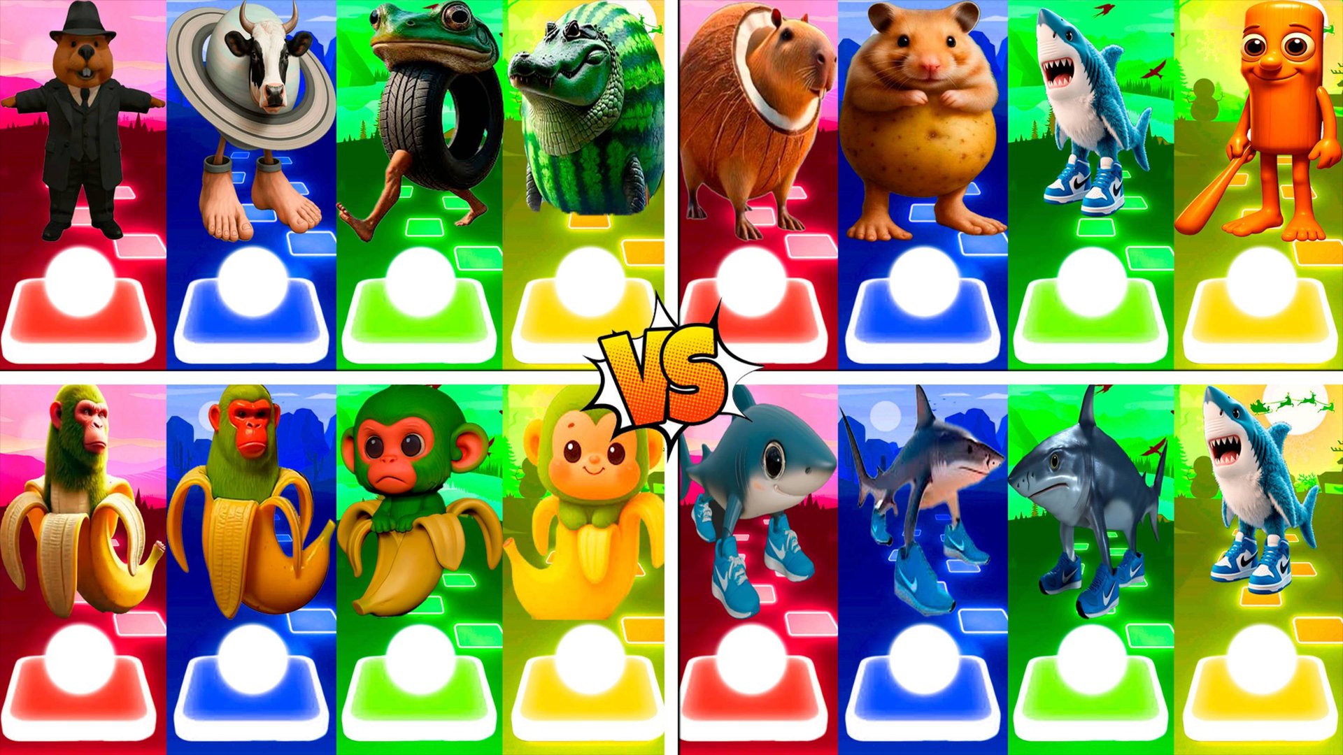 МЕГАМИКС БОБРИТО БАНДИТО 🆚 ЛАВАКА САТУРНА САТУРНИТА 🆚 ДРУГИЕ БРЕЙНРОТ МЕМЫ | Tiles Hop №89-92