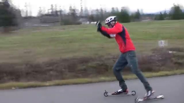 Skating roller ski drills without poles