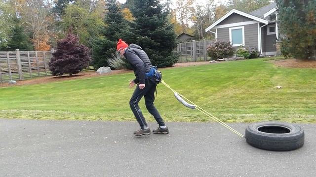 Try this Tire Pull exercise to Improve your Stance in Cross Country Skiing