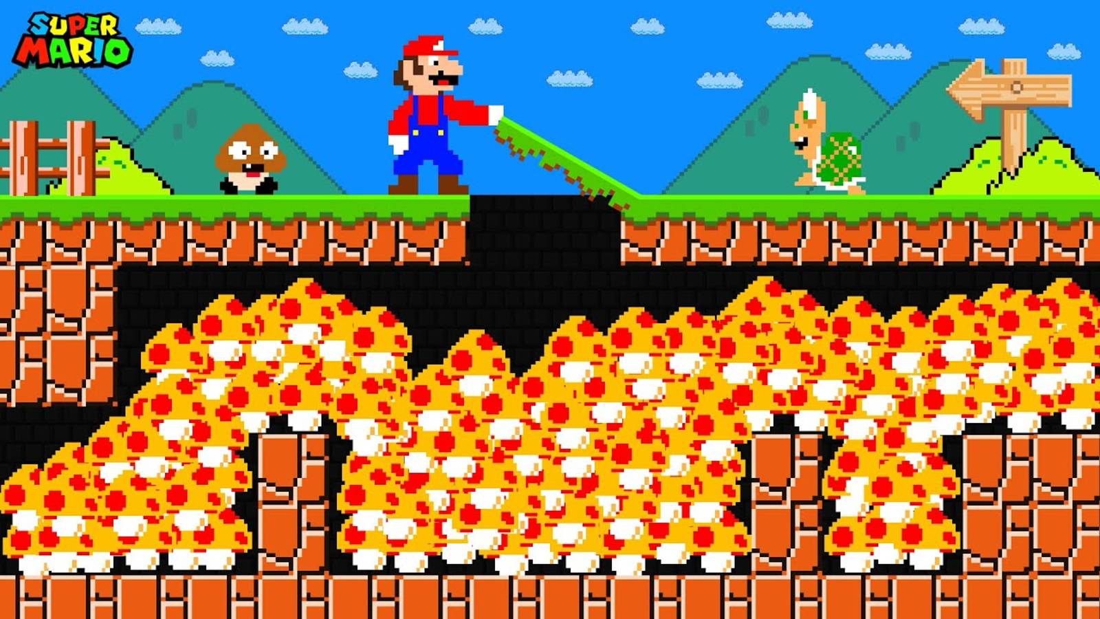 МАРИО СТАНОВИТСЯ ГИГАНТОМ! 🌟 [БЕСКОНЕЧНЫЕ ГРИБЫ ДЕЛАЮТ ЕГО ОГРОМНЫМ!]